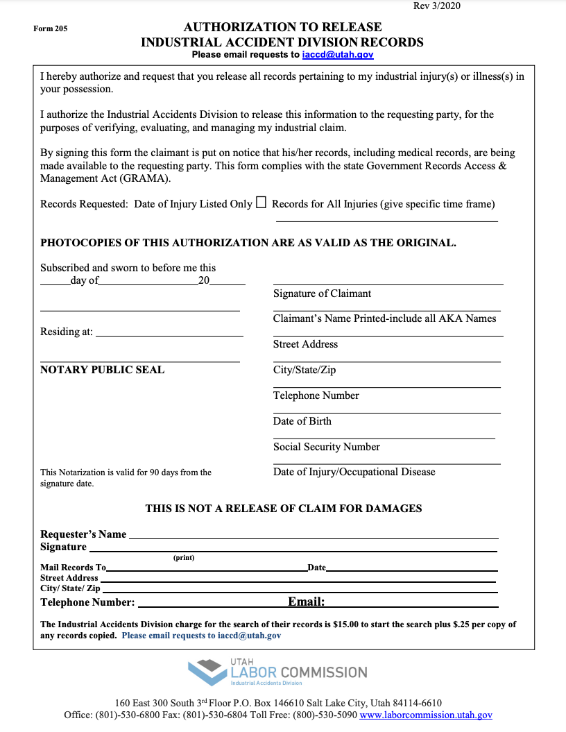 Forms | Utah Workers' Compensation Lawyers Rose Legal, PLLC